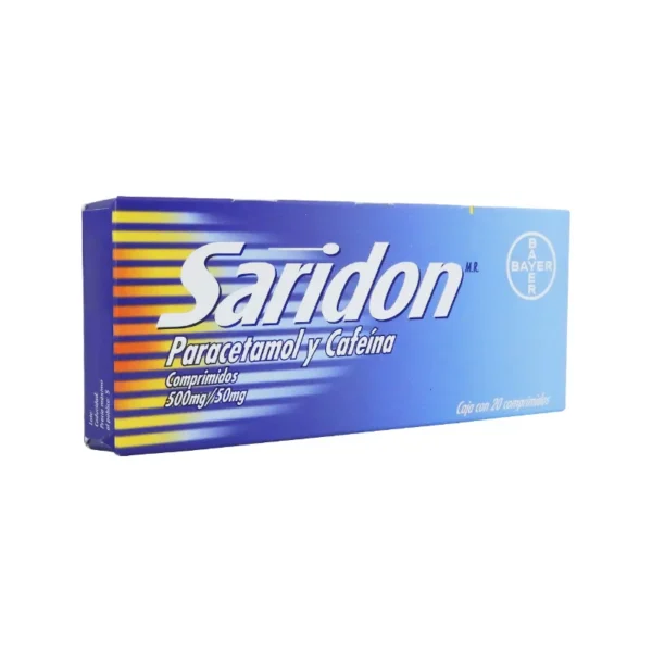 SARIDON PARACETAMOL/CAFEINA C/20 COMPRIMIDOS 7501008409541 ...