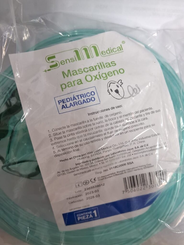 MASCARILLA PARA OXIGENO PEDIATRICO SENSIMEDICAL 7506022307040 ...
