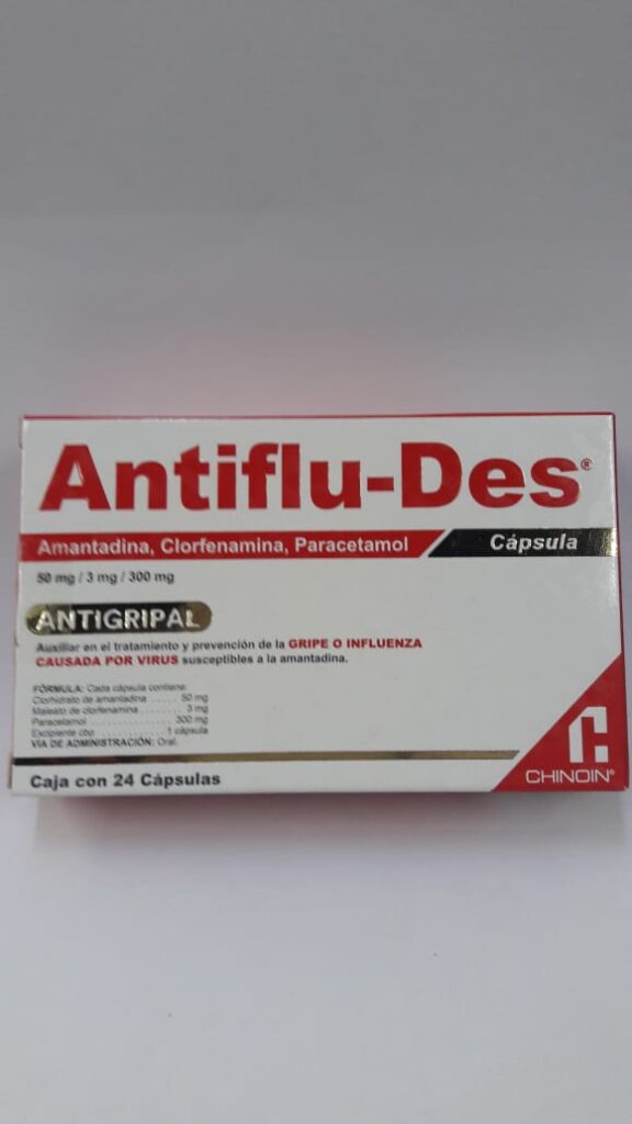 ANTIFLU-DES AMANTADINA/CLORFENAMINA/PARACETAMOL C/24 CAPS 7501088509773 – Distribuidora DISA