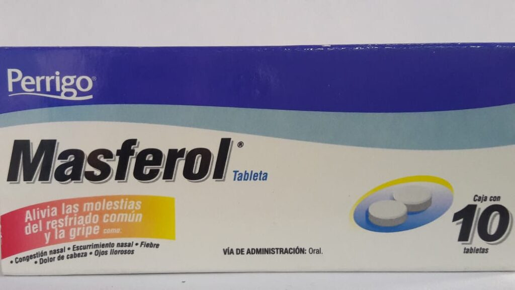 MASFEROL PARACETAMOL/CAFEINA/FENILEFRINA/CLORFENAMINA C/10 TABLETAS ...