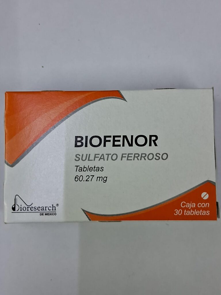 BIOFENOR SULFATO FERROSO 60.27MG C/30 TABLETAS 7501563381467 ...